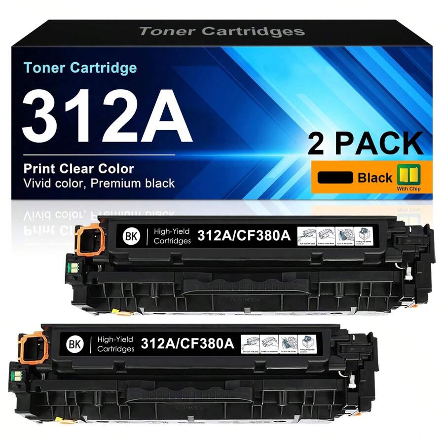 312A Black Toner Cartridge: 2 Pack Compatible Replacement For HP 312A ...