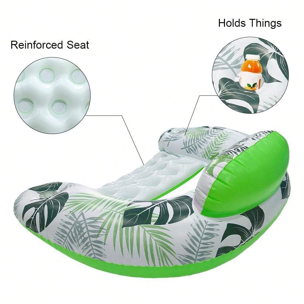 1pc U-Shaped Leaf Inflatable Lounger In 4 Colors - Deluxe Floating Seat ...