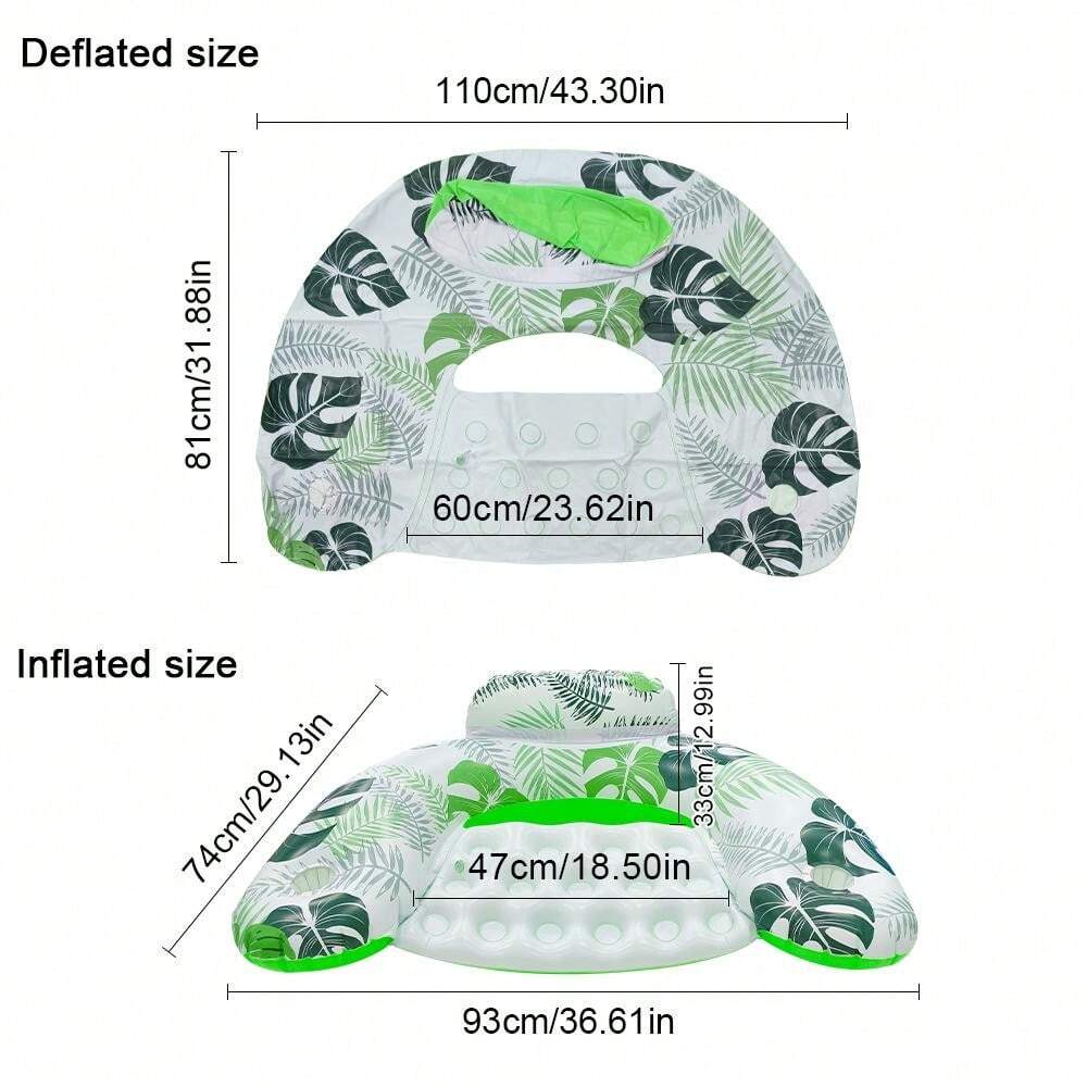 1pc U-Shaped Leaf Inflatable Lounger In 4 Colors - Deluxe Floating Seat ...
