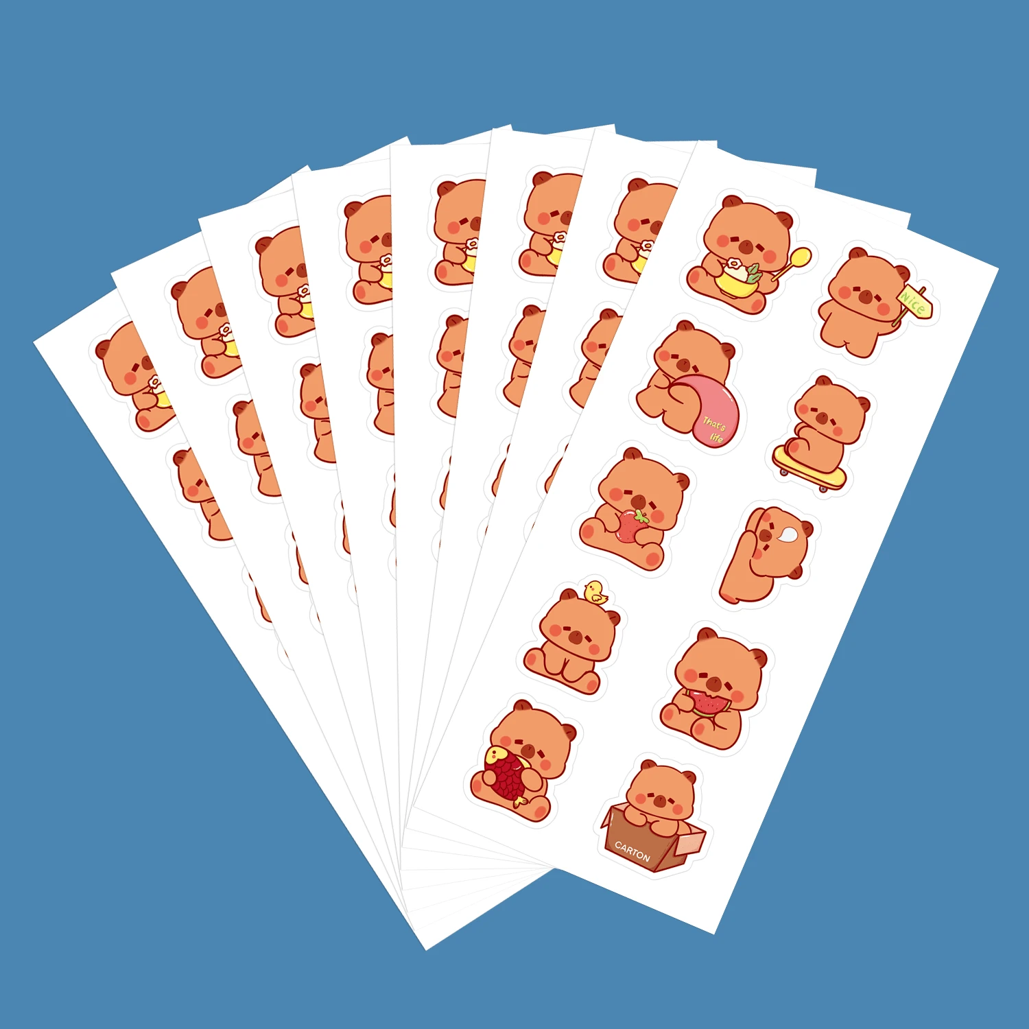 20 Large Sheets Cartoon Stickers (10 Small Stickers Per Sheet) And 10 ...