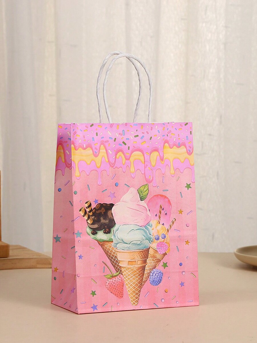 12pcs Ice Cream Cone Design Handheld Bags For Summer Travel Gift ...