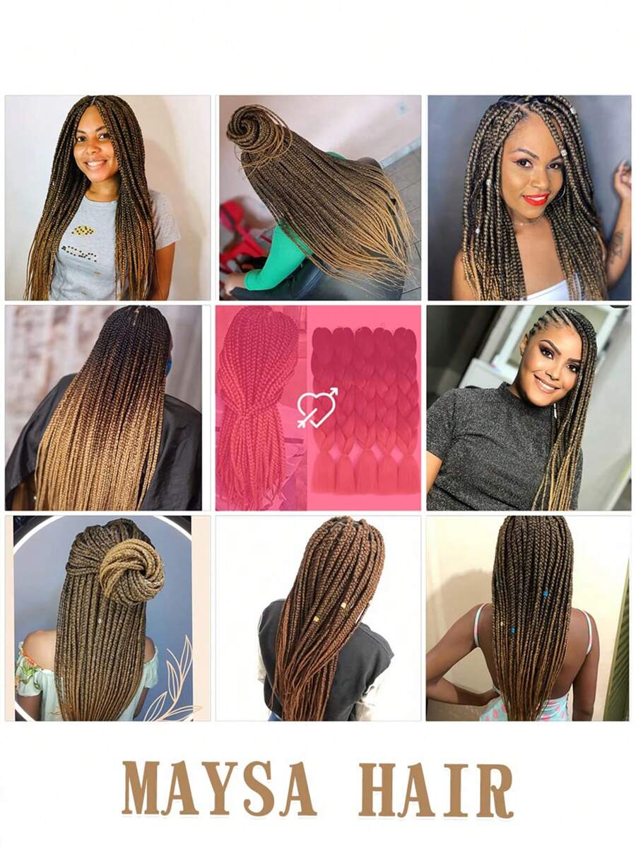 1piece Synthetic Braiding Hair Ombre Braiding Hair Packs Jumbo Braid ...