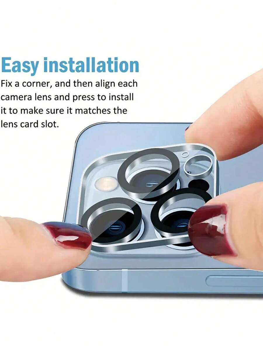 2Pcs/Set Full Cover Camera Lens Protectors For IPhone16 12 13 Pro Max ...