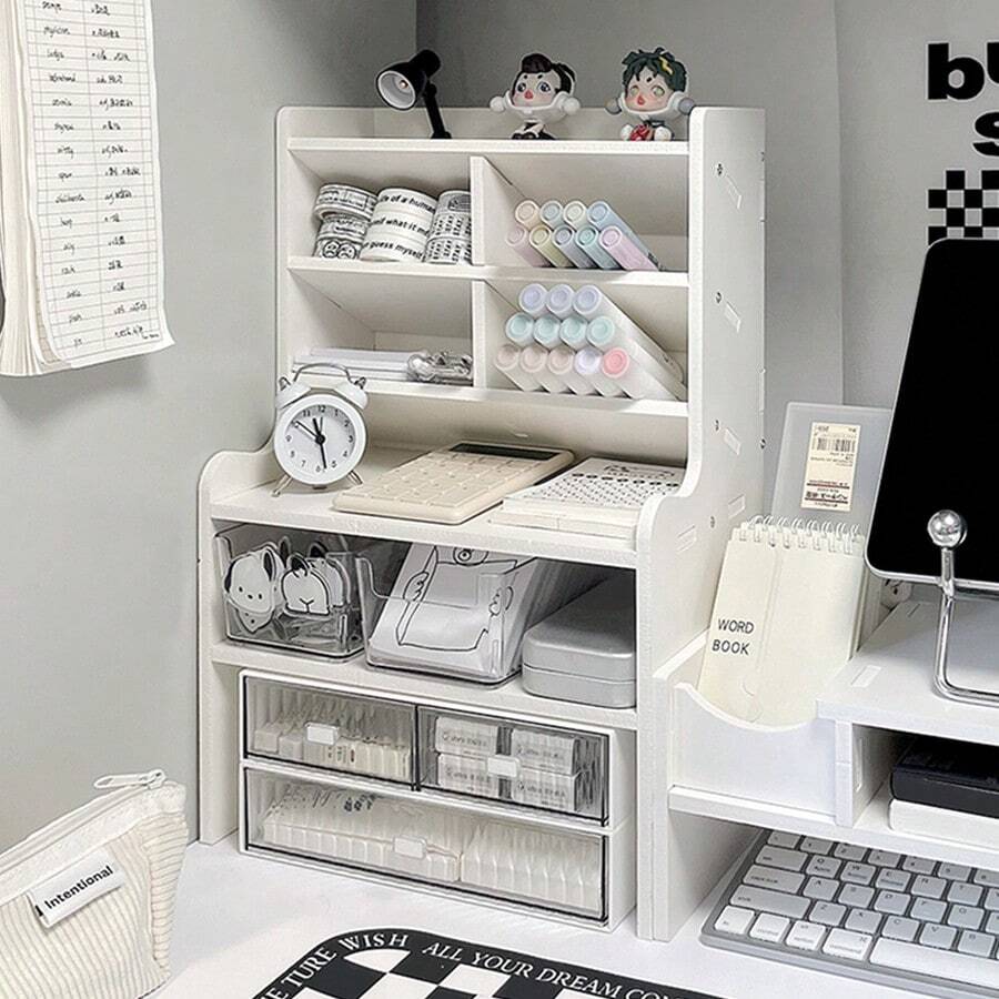 Versatile Student Desk Organizer - Dual-Layer Storage Solution For ...