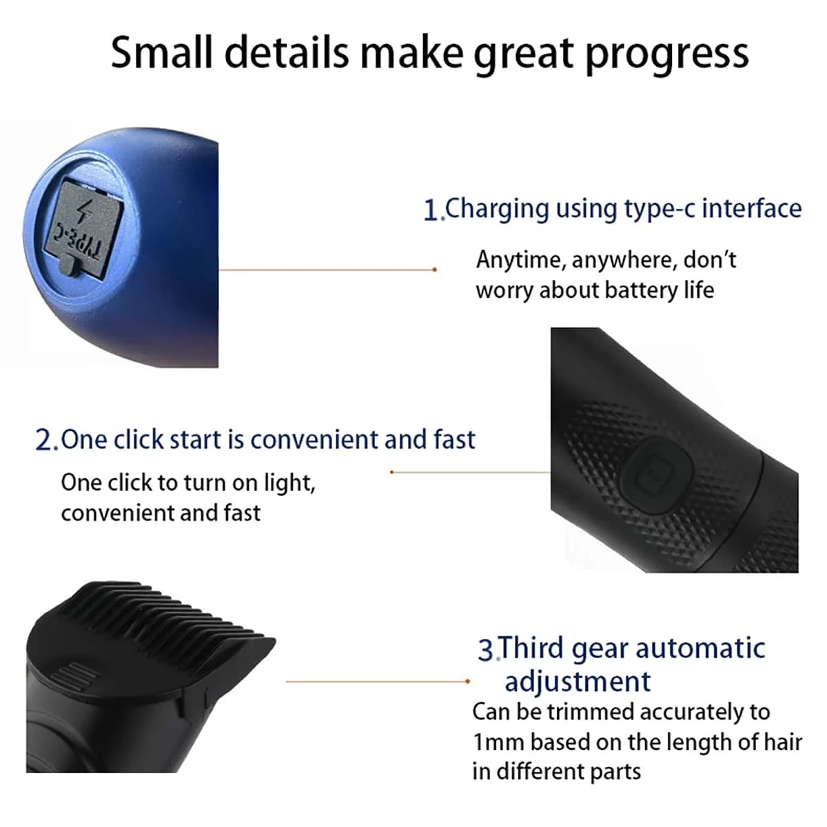 Professional Hair Clipper Electric Hair Trimmer Body Hair Shaver Salon ...