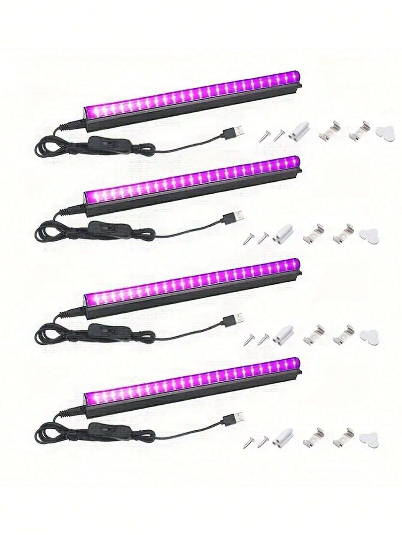 1/2 Pcs UV Light Tube, Glow In The Dark Party Supplies, Fluorescent ...