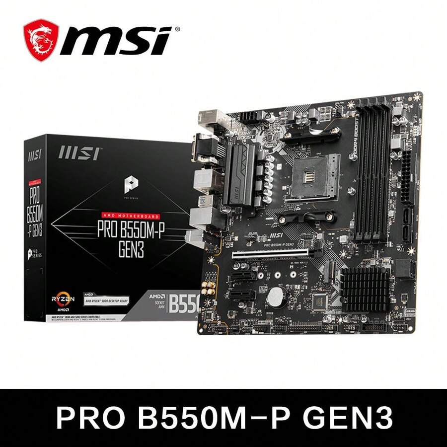 MSI PRO B550M-P GEN3 AMD Gamingเมนบอร์ดAM4 DDR4 M.2 รองรับRyzen CPU R3 ...