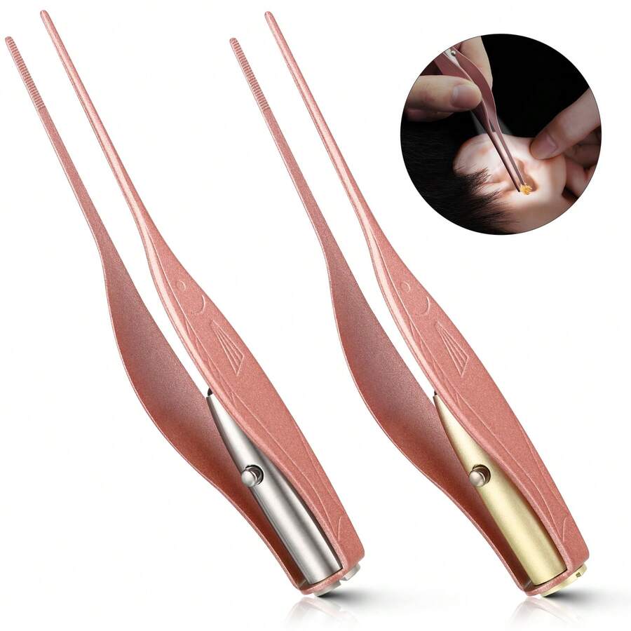 YADORNOS 1pc LED Lighted Ear Pick With Tweezers, Earwax Removal Tool ...