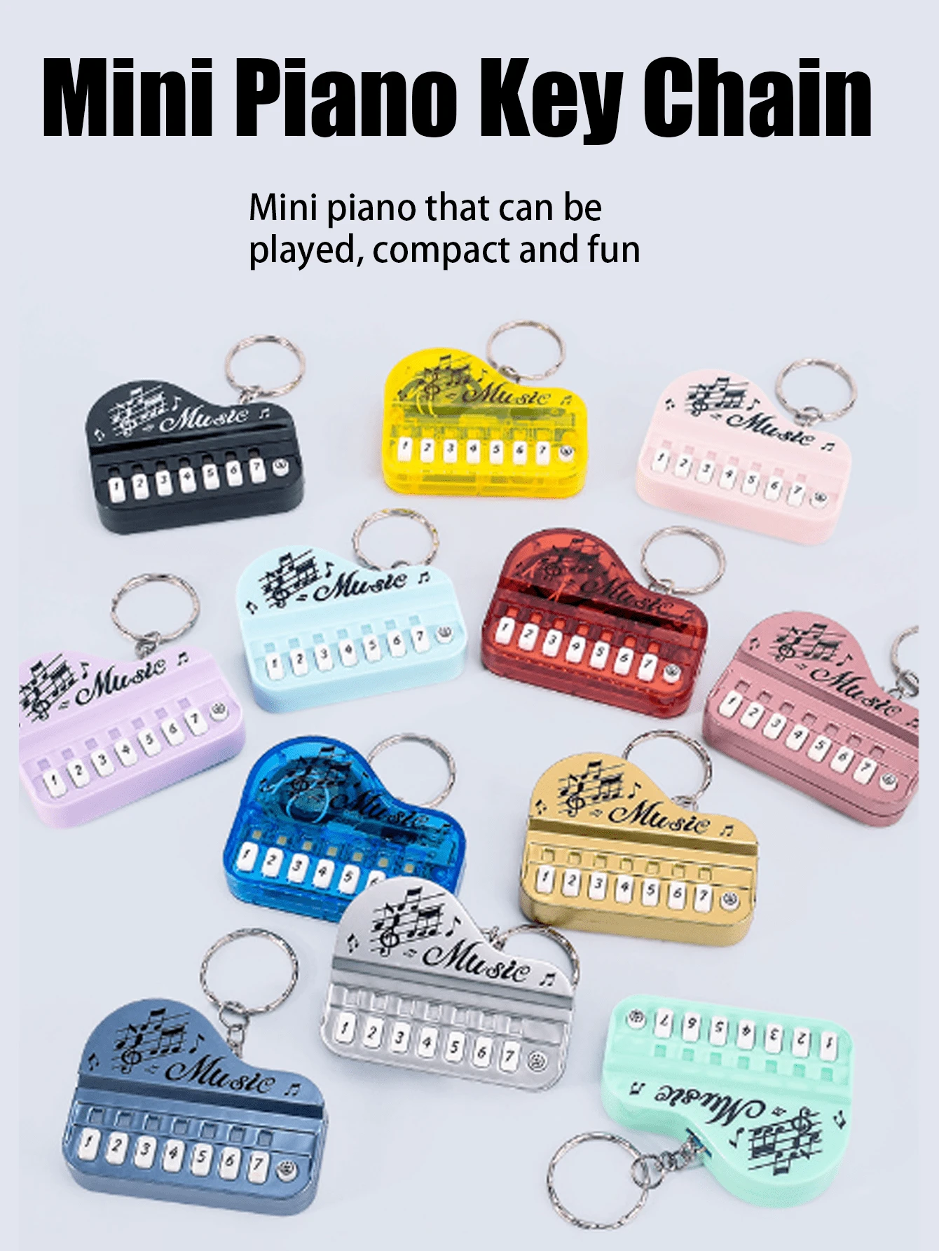 Mini Funny Electronic Piano Keychain, Music-Playing, Bear Keyring, Pig ...