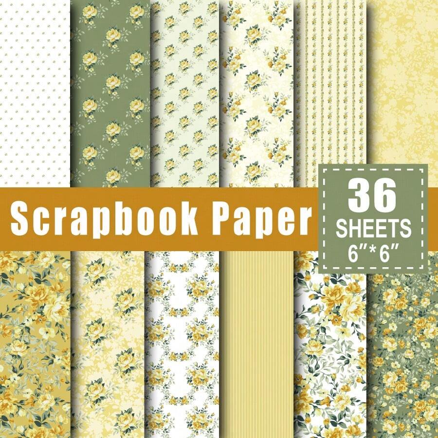 36 Sheets Scrapbook Paper Pad In 6*6'', Art Craft Pattern Paper For ...