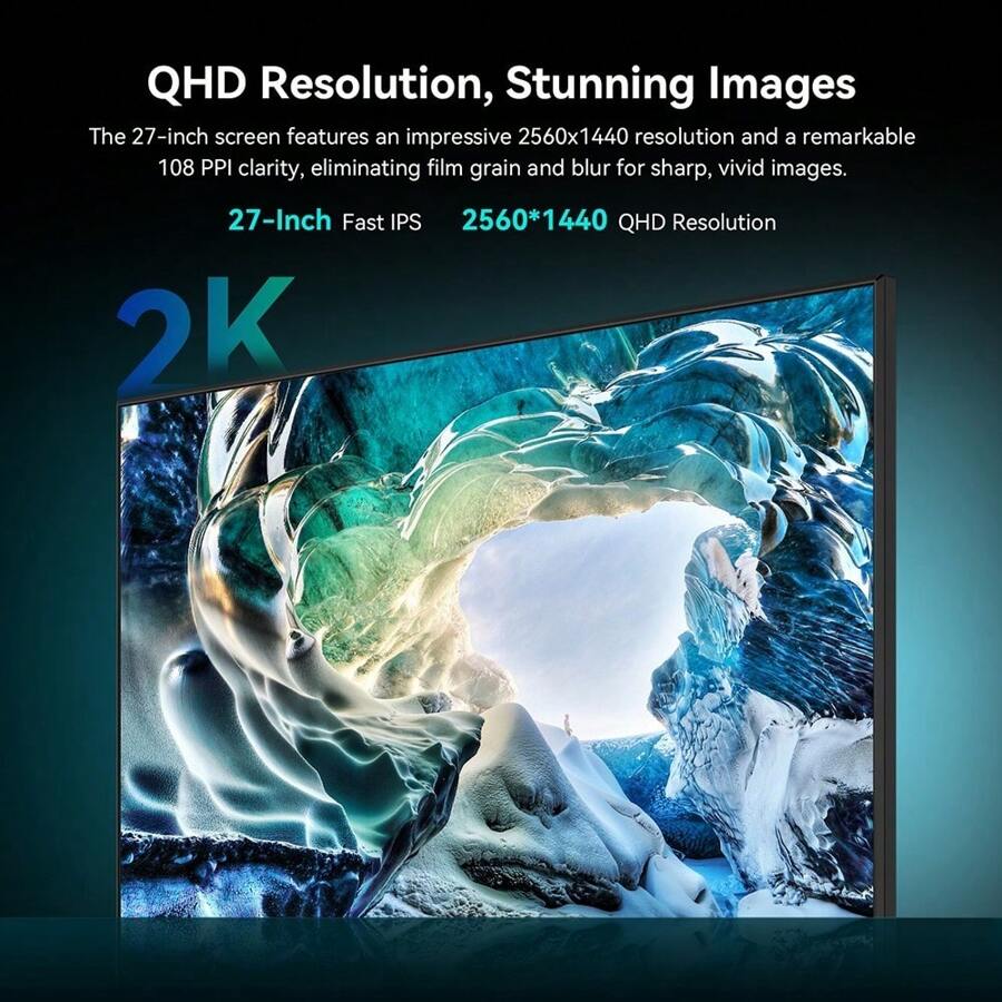 Monitor de jogos TITAN ARMY de 27 polegadas, IPS rápido QHD 2560 x ...