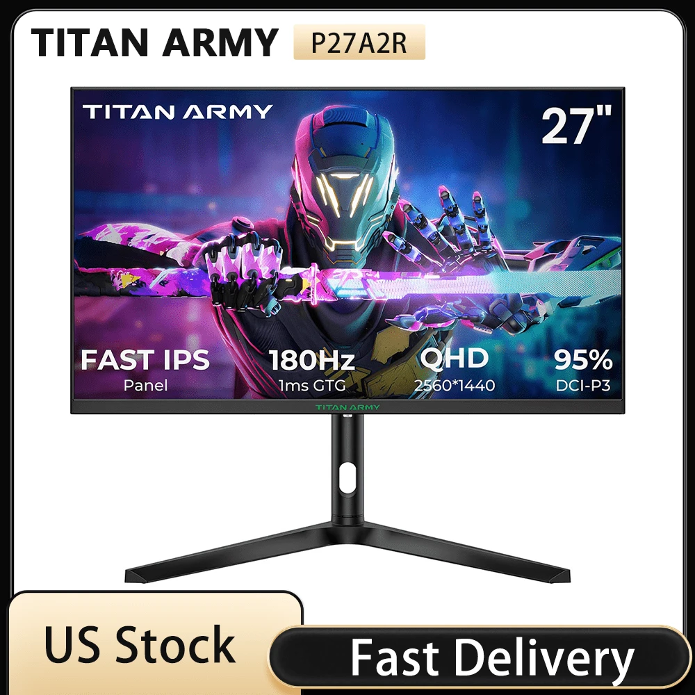 TITAN ARMY 27 Inch Gaming Monitor, Fast IPS QHD 2560 X 1440p, 180Hz 1ms ...