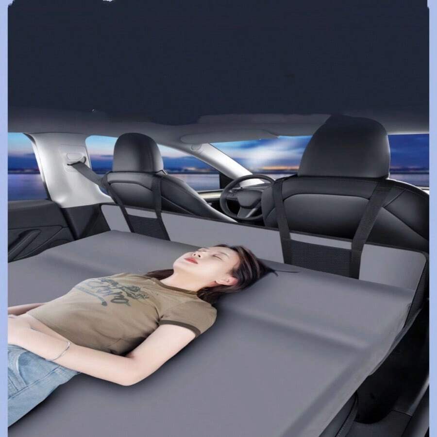 Grey Car Bed Headboard Barrier, Non-Inflatable Portable Car Sleeping ...