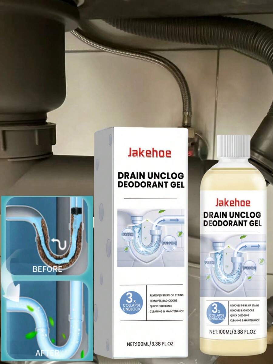 Pipe Unblocker And Odor Eliminator Gel, Drain Cleaner And Deodorizer ...