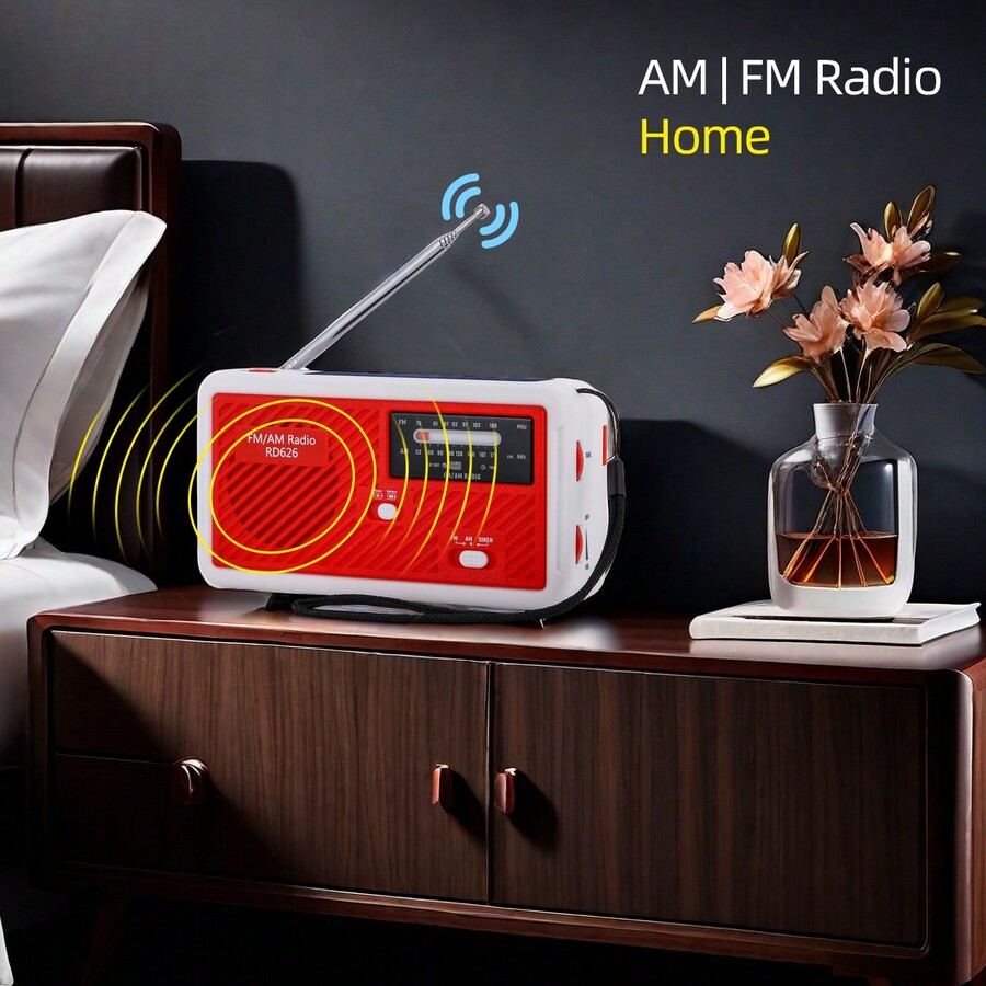 Solar Hand Crank Radio, Multi-Function Emergency Charger, LED ...