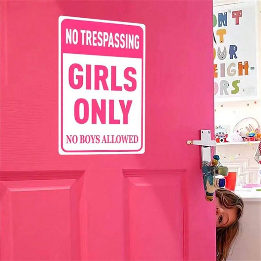 Men Keep Out Girls Only Wallpaper Sticker Self-Adhesive Art For Bedroom ...