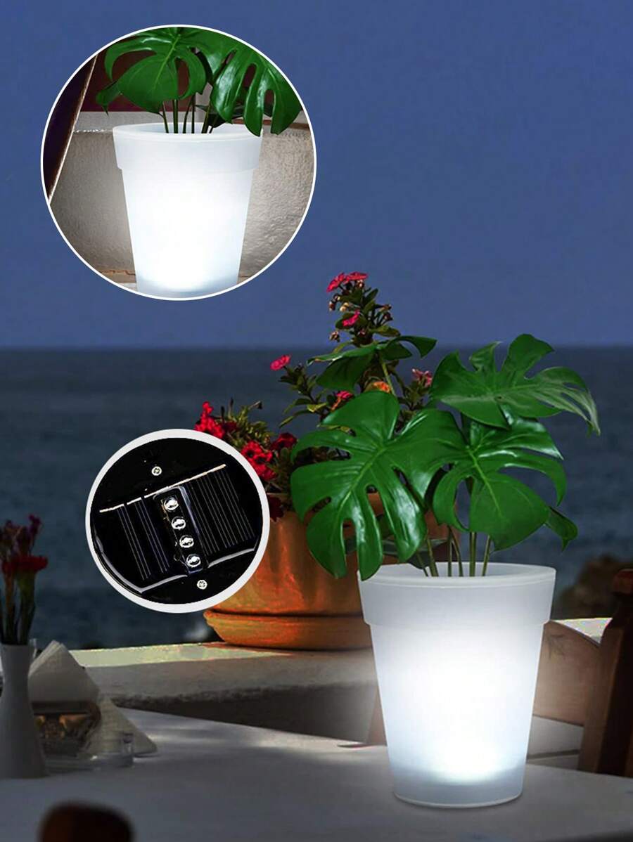 1pc Solar Flower Pot Lamp, Unique And Practical Outdoor Lighting ...