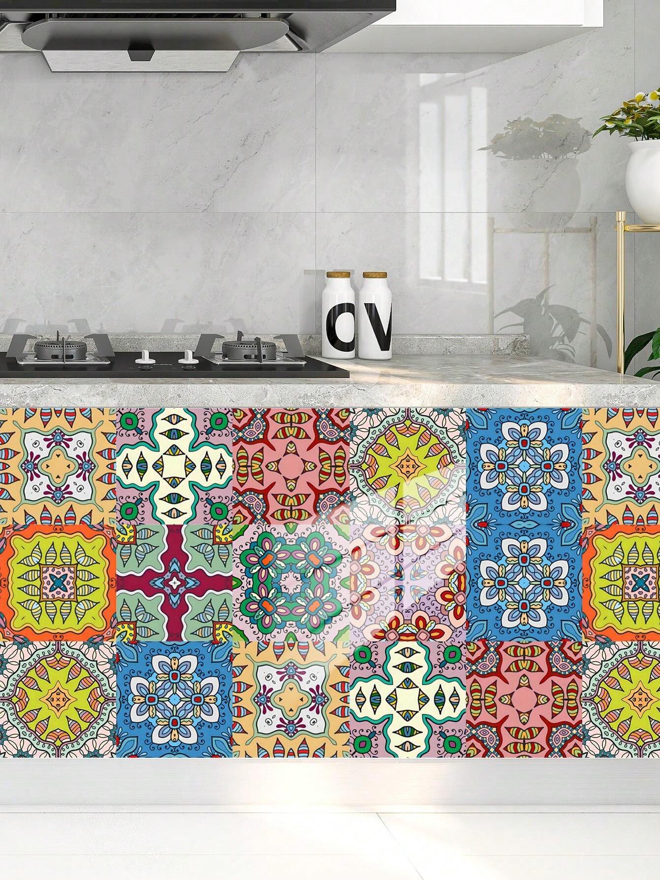 10pcs Home Decoration PVC Wall Stickers, Self-Adhesive Ceramic Tile ...