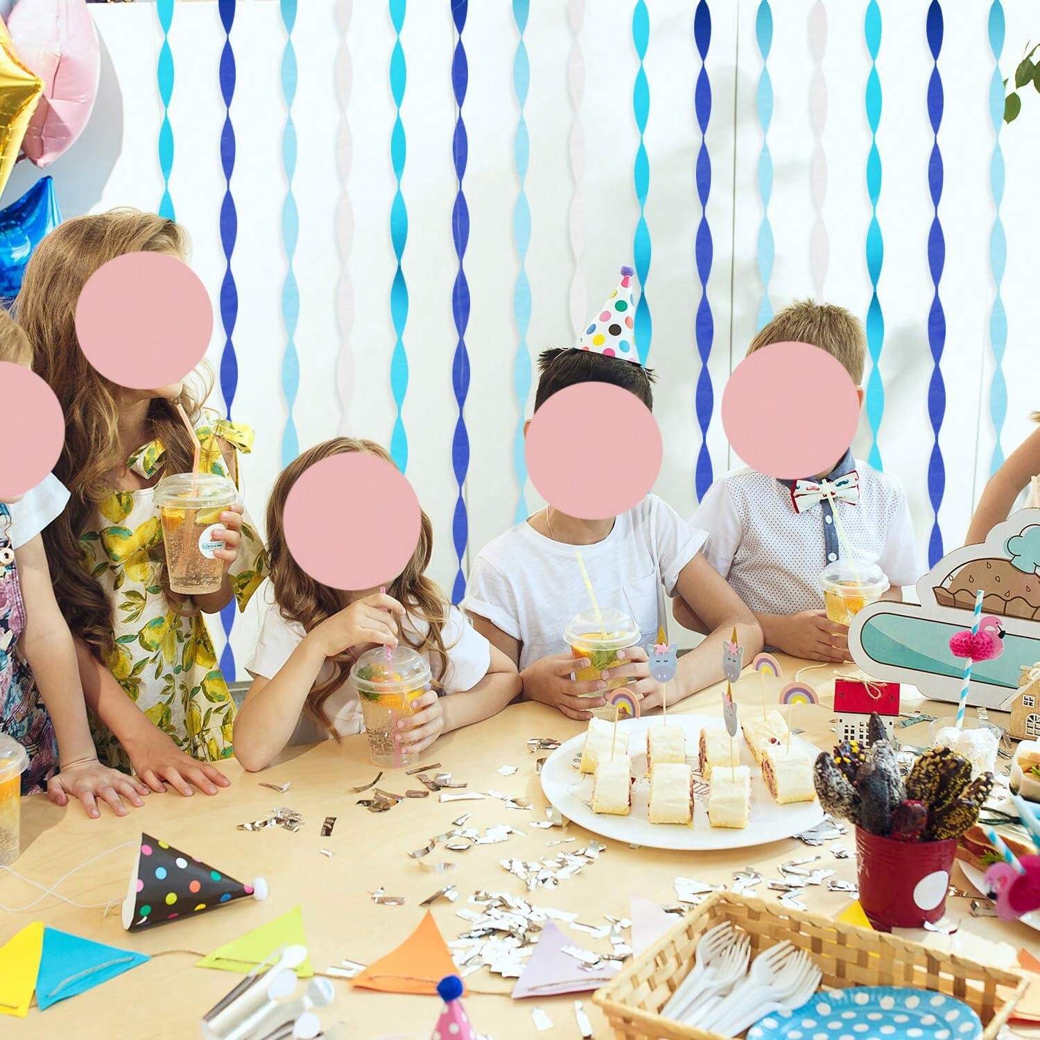 Crepe Paper Streamers 4 Rolls Total 328ft, Pack Of White, Silver, Royal ...