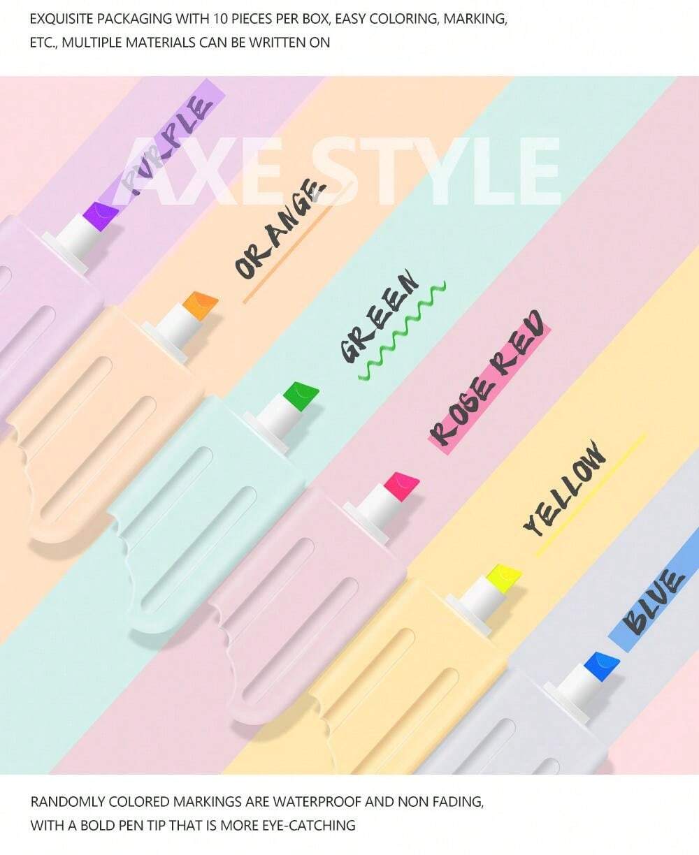 6Pcs Set Creative Cute Cartoon Highlighters School Office Stationery ...