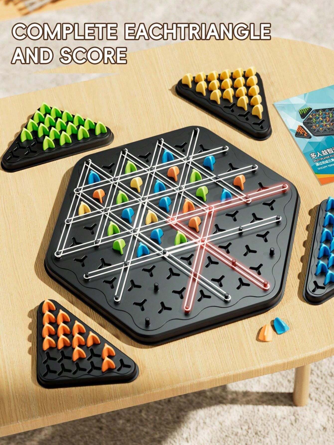 1 Box Chain Chess Elastic Band Triangle Chess Tabletop Game, Logic ...