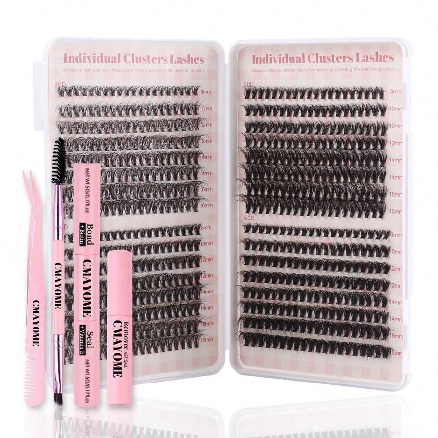 DIY Eyelashes Cluster Extension Kit 640 Pcs Individual Lashes Cluster D ...