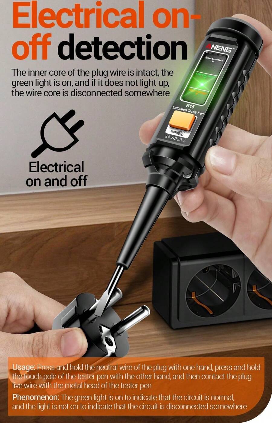 ANENG ANENG B15 Screwdriver Tester Highlight Color Indicator Light ...