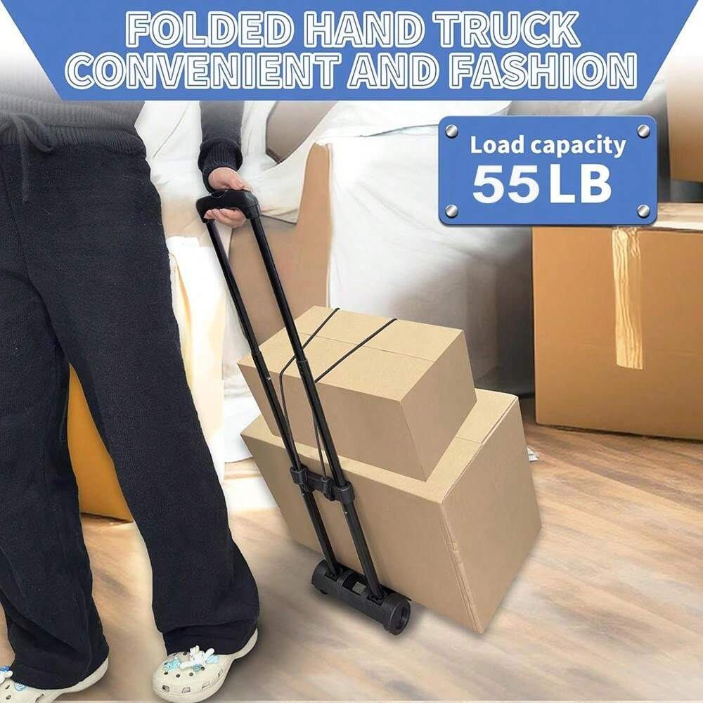 1pc Small Hand Truck Dolly With Wheels Luggage Cart Metal Drawbar ...