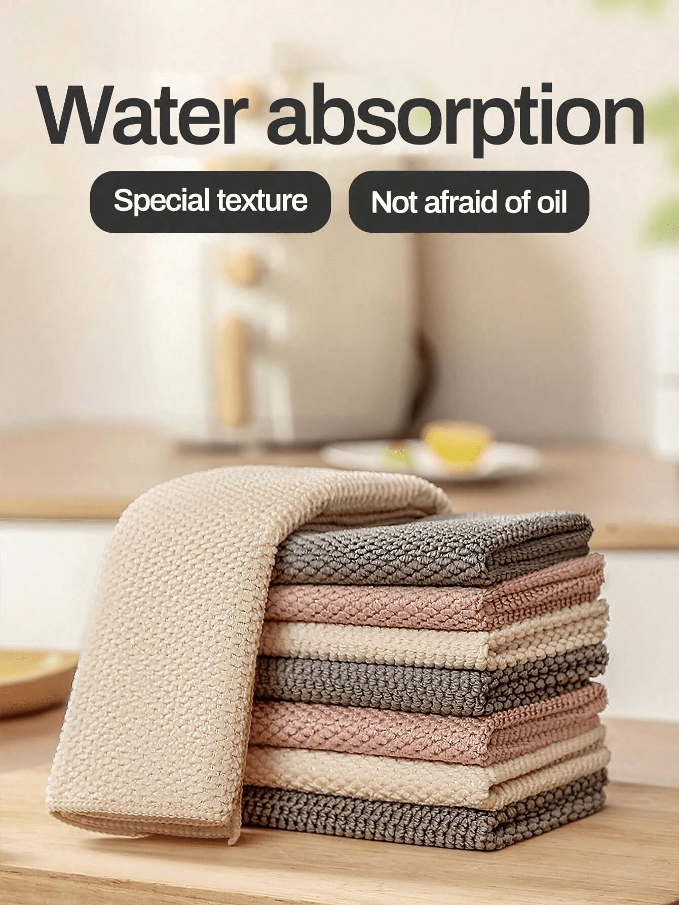 3pcs Random Colored Thickened Cleaning Cloth With Corn Grain Pattern ...