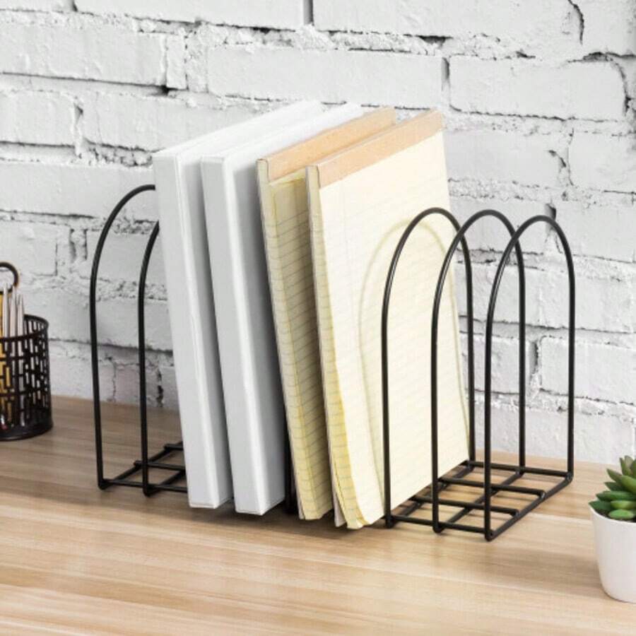 Metal Black Wire File Holder With 8 Slots, Desktop Arch Design Magazine ...