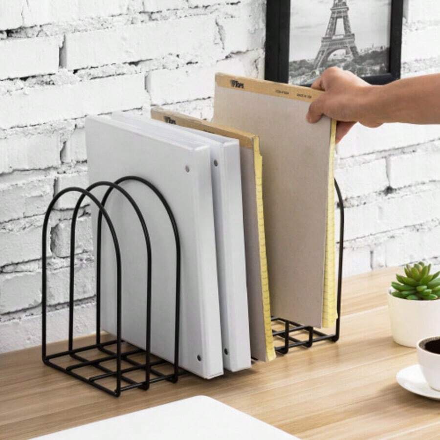 Metal Black Wire File Holder With 8 Slots, Desktop Arch Design Magazine ...