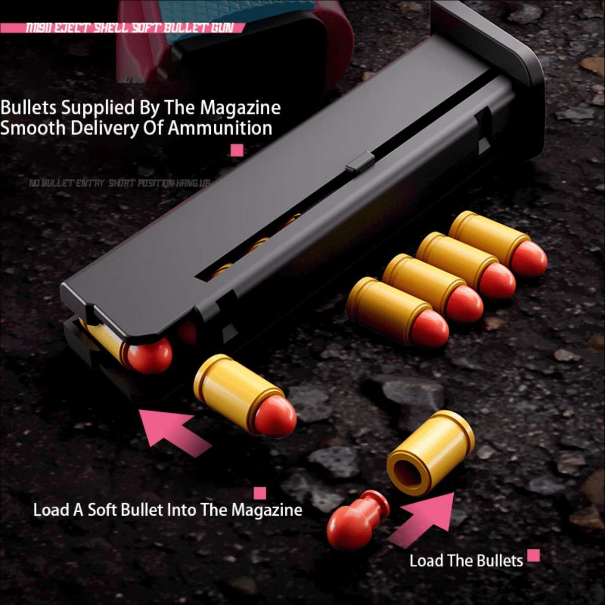 M1911 New Style Toy Gun Soft Clip Pistol [Upgradeable Continuous Shot ...