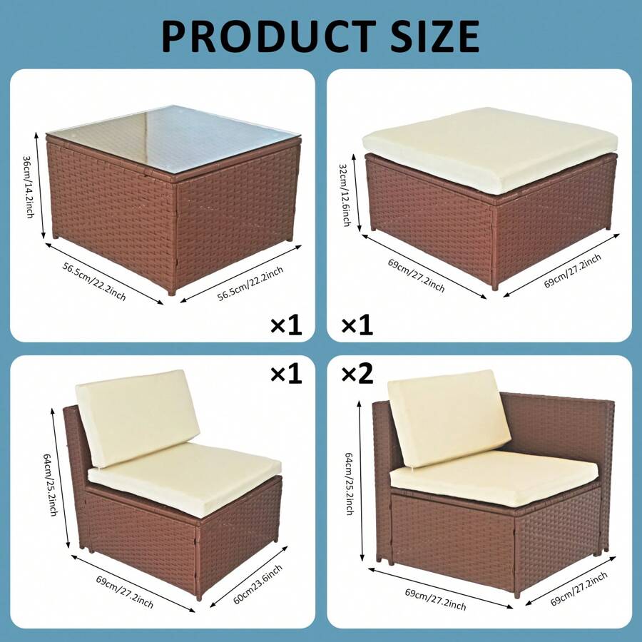 Outdoor Patio Furniture Sets All Weather Outdoor Sofa PE Garden ...