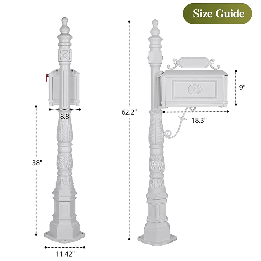 Outdoor Heavy Duty Mailbox Combo, Residential Roadside Cast Aluminum Postal Mailbox | SHEIN USA