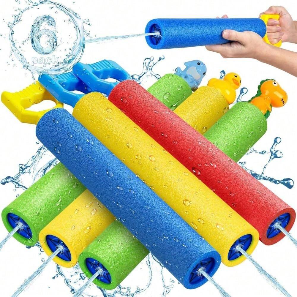 Water Gun-6pcs 35ft Range Water Shooter Water Blaster Pool Water Gun ...