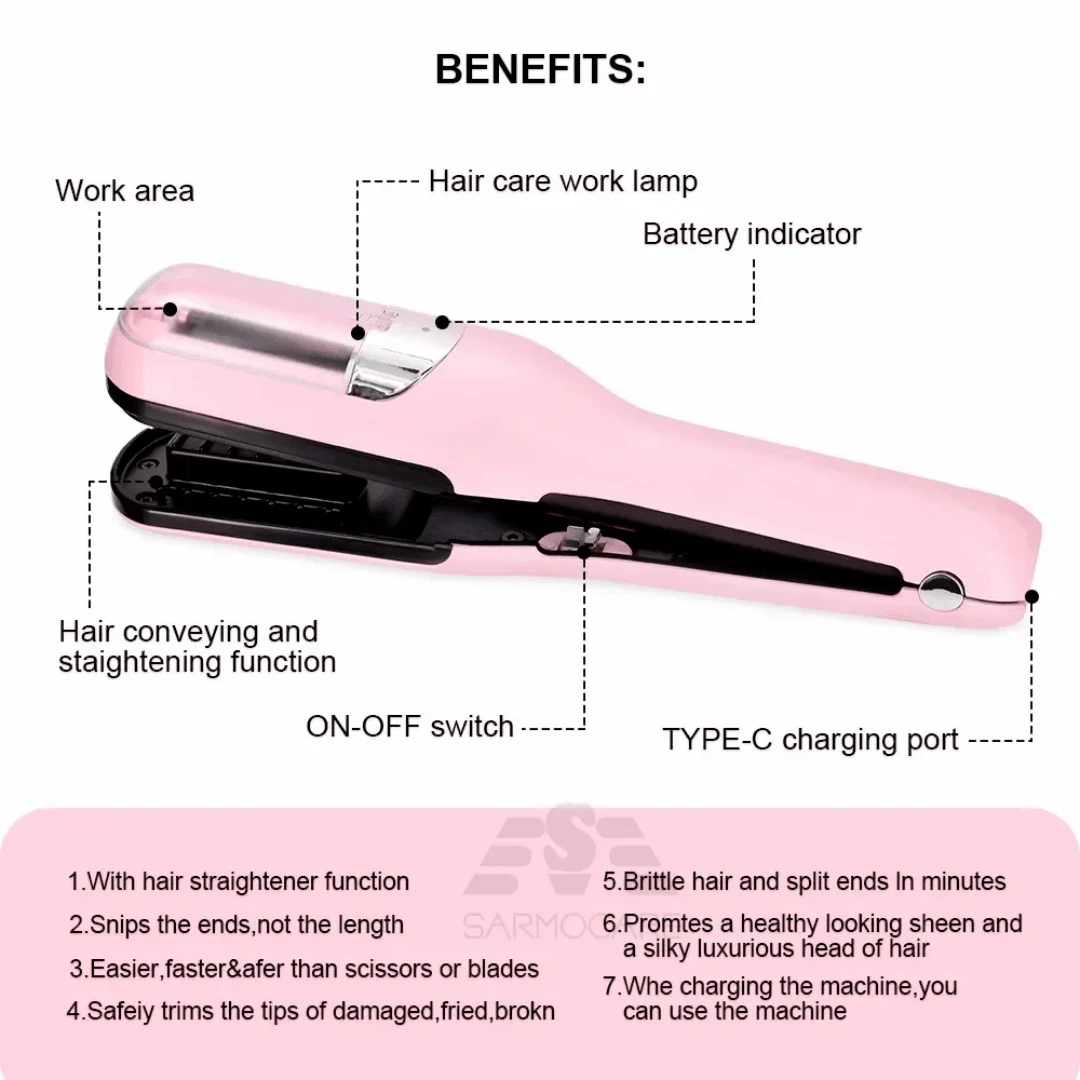Cordless Hair End Cutting Machine Hair Split Ends Trimmer Automatic ...