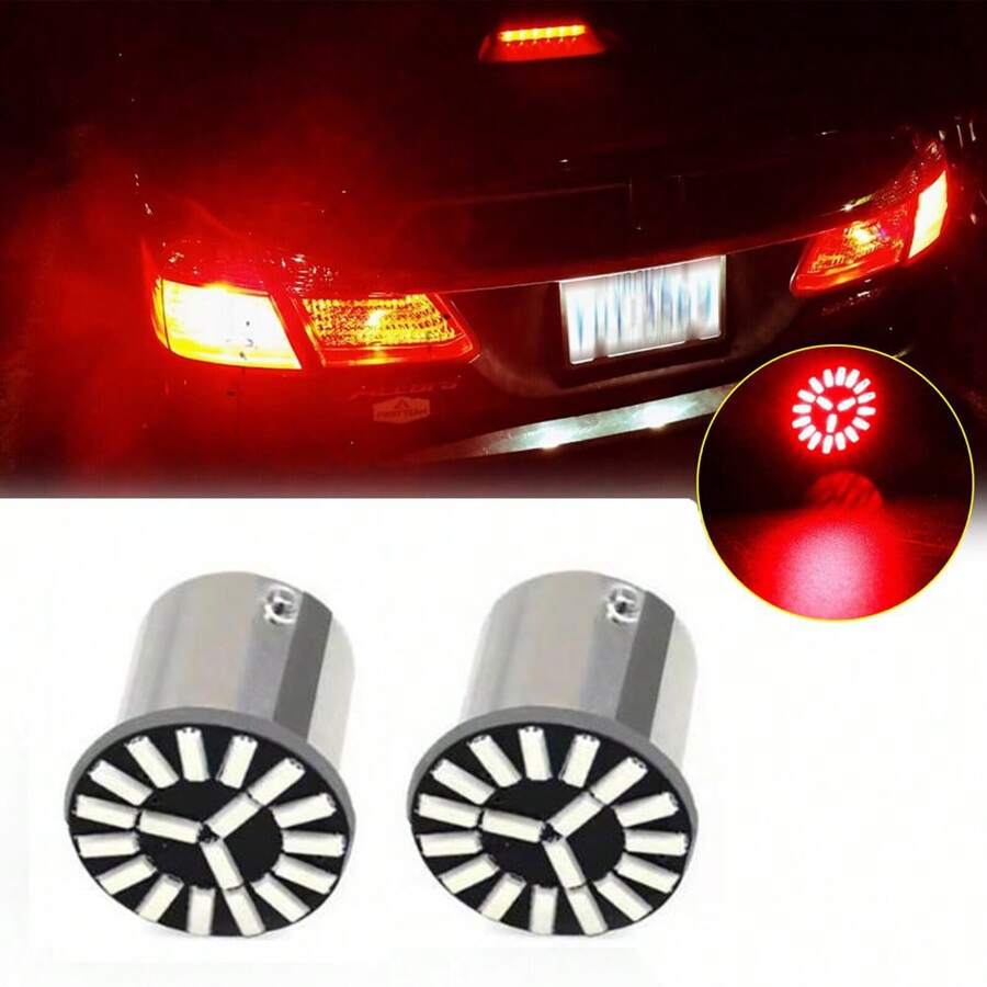 New 4PCS Red 1156 1073 P21W BA15S LED Turn Signal Reverse Light Backup ...