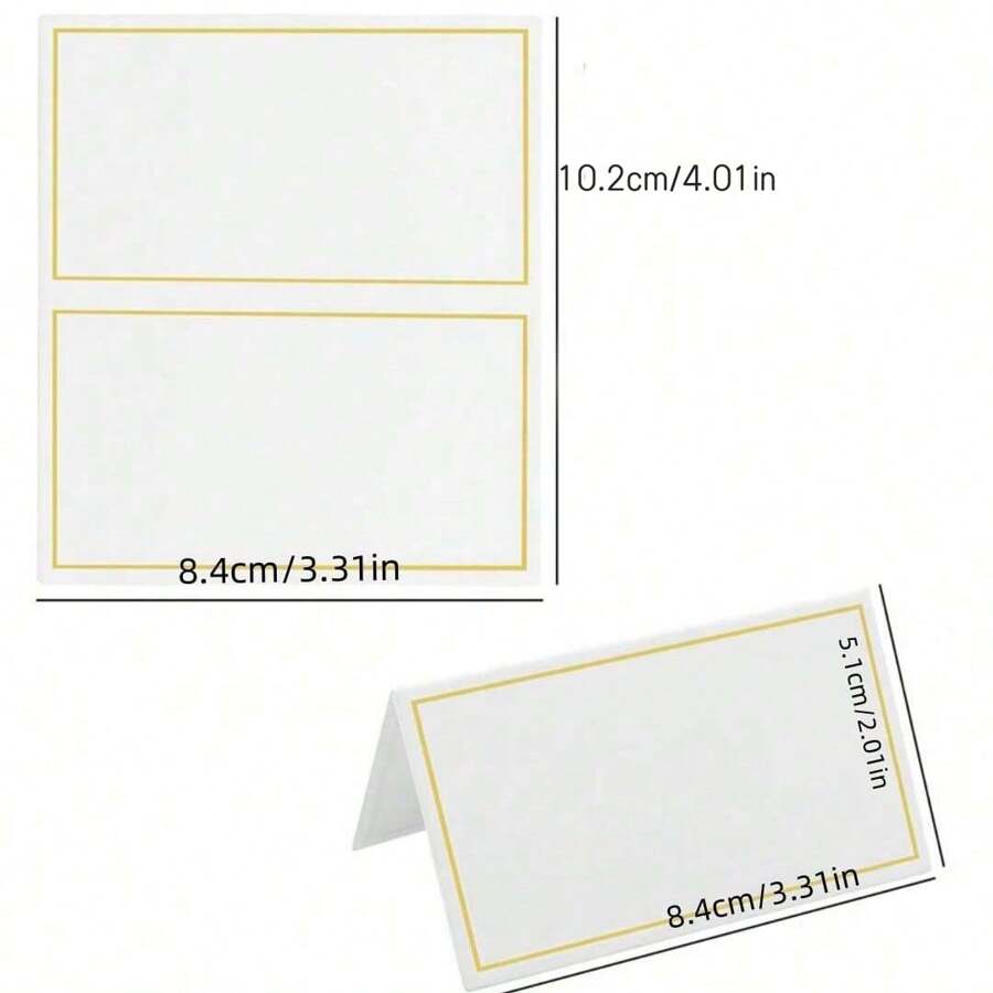 10/50/100pcs Double-Sided Gold Foil Table Cards For Wedding Reception ...