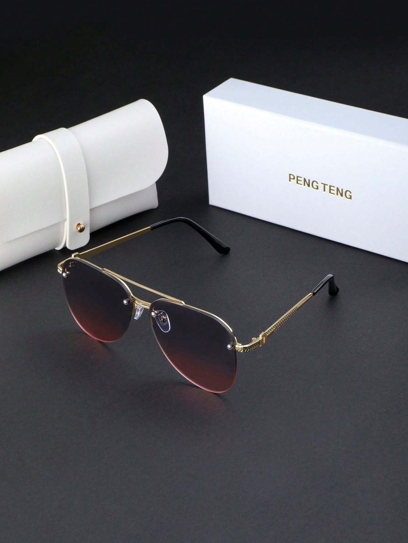 Peng Teng New Retro Fashion Metal Semi-Rimless Sunglasses For Men And ...