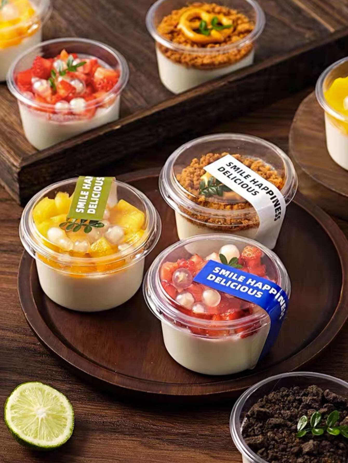 5/10/20/40//50 Pieces, Transparent Cake Cup With Lid, Mousse Cup ...