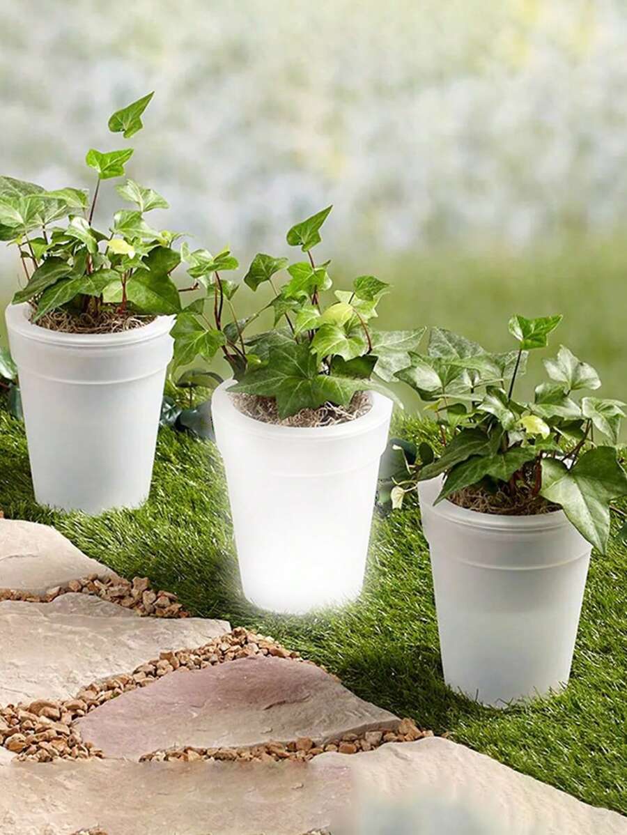 1pc Solar Flower Pot Lamp, Unique And Practical Outdoor Lighting ...