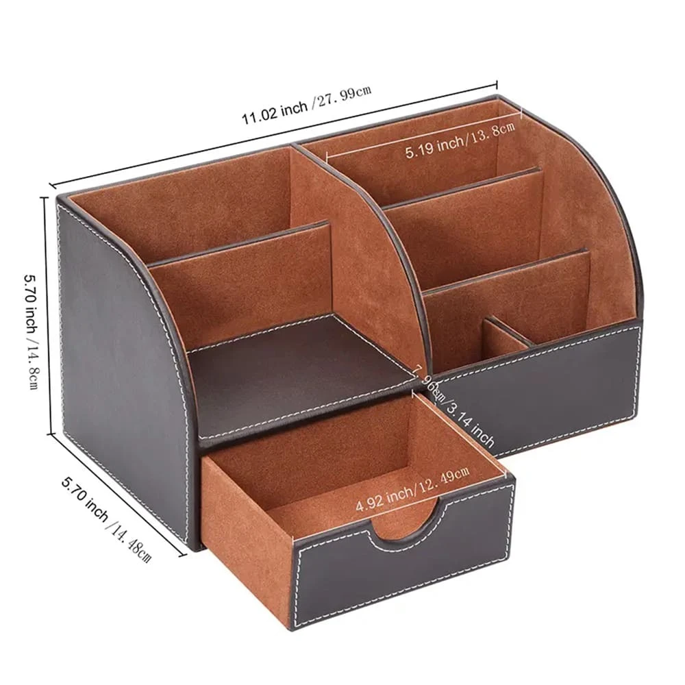 Vlando Office Desk Organizer Leather Desktop Organizer Caddy With ...
