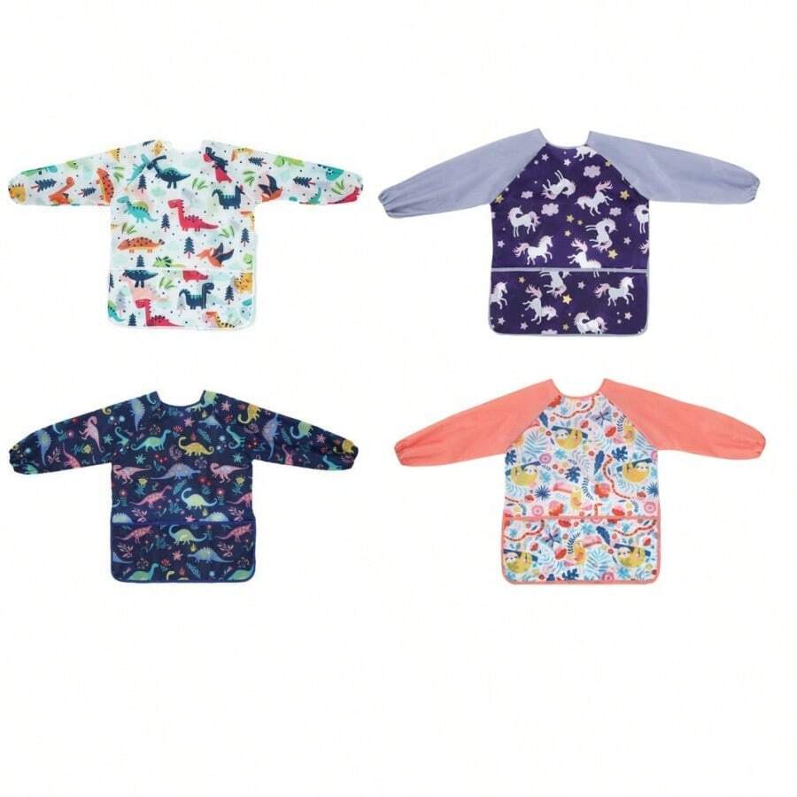 1/2 Packs Kids Art Smocks Dinosaur Painting Apron For Children ...