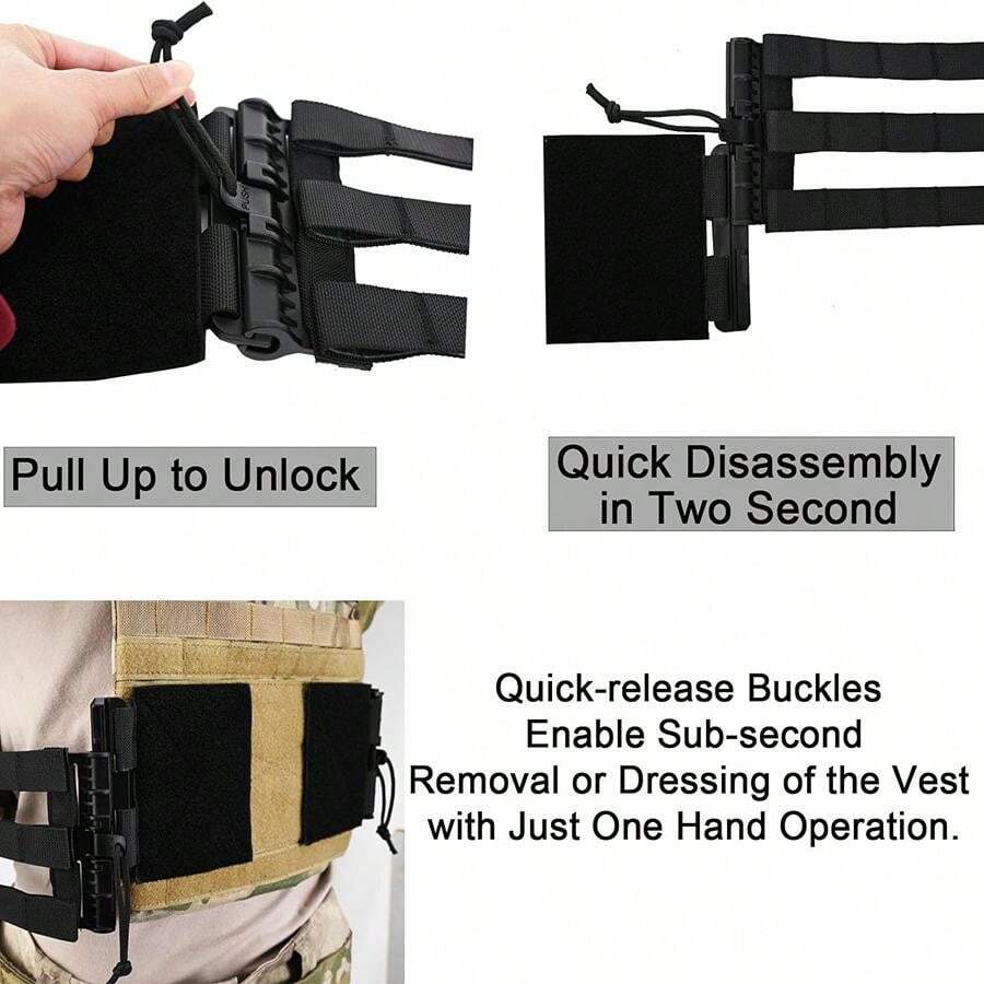 Quick Release Buckle For Molle Vest, Elastic Three-Belt Belly Band ...