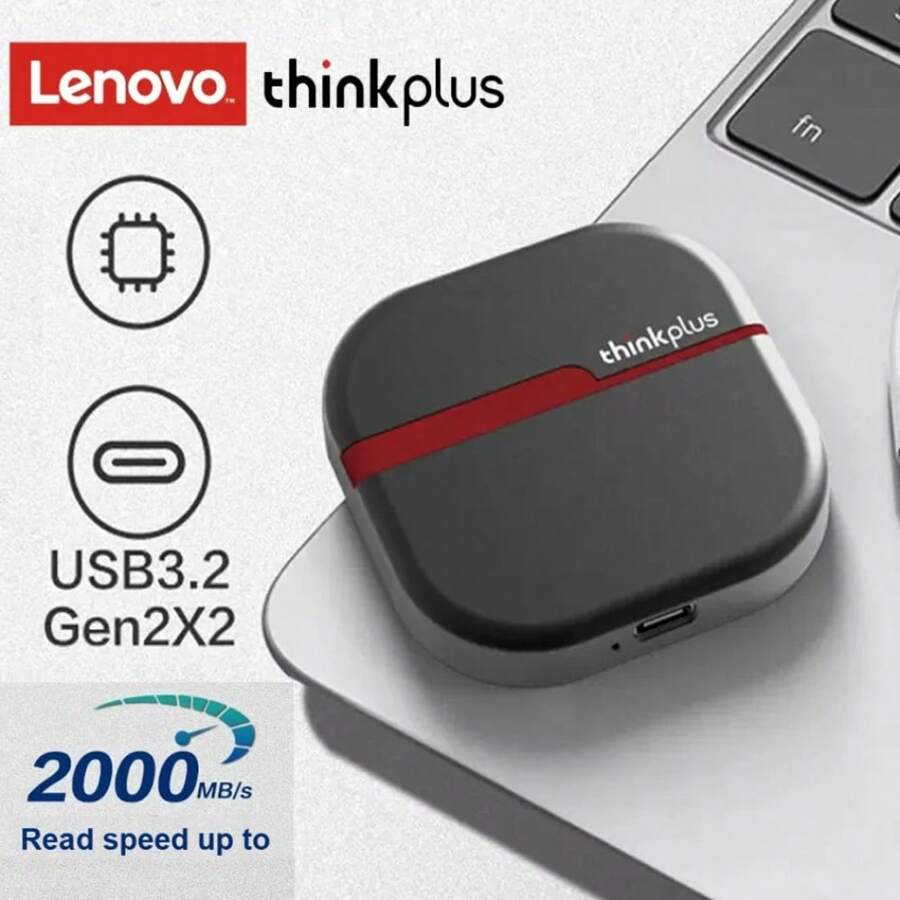 lenovo SSD נייד 2TB PSSD קיבולת גבוהה 1TB חיצוני כונן מוצק USB 3.2 20Gbps מהירות העברת נתונים ...