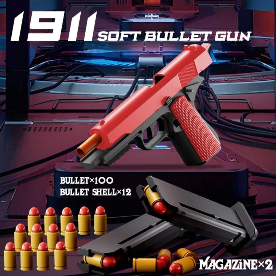 M1911 New Style Toy Gun Soft Clip Pistol [Upgradeable Continuous Shot ...