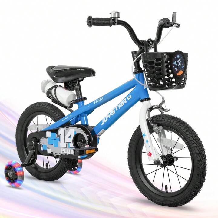 JOYSTAR Pluto 12 14 16 18 20 Inch Kids Bike For Boys Girls Age 3 12 Years Children s Bicycle With Light Up Training Wheels Basket Water Bottle 18 20 With Kickstand Multiple