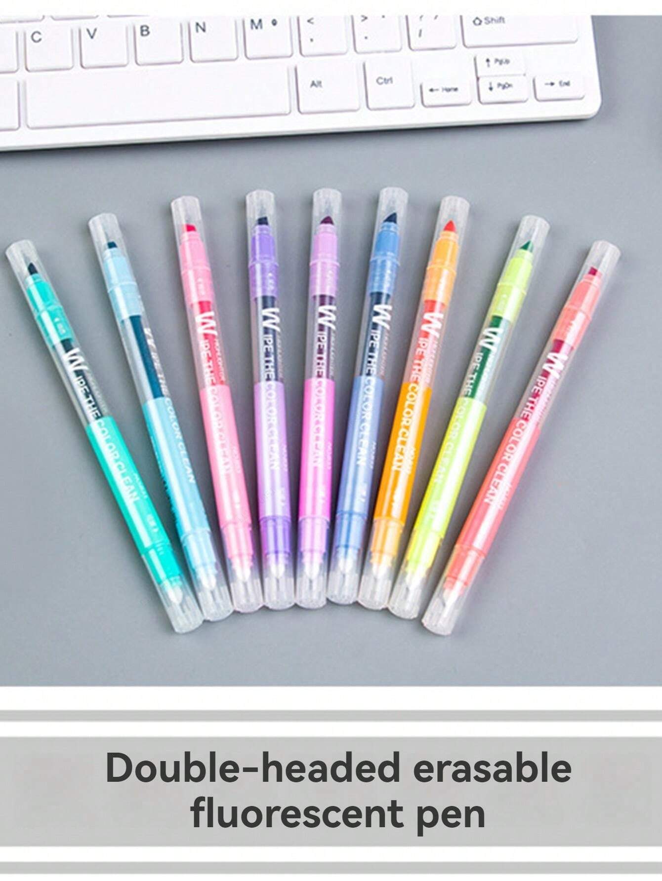 10 ชิ้น/เซ็ต Erasable Highlighters พาสเทลเครื่องหมาย Dual Tip Pastel ...
