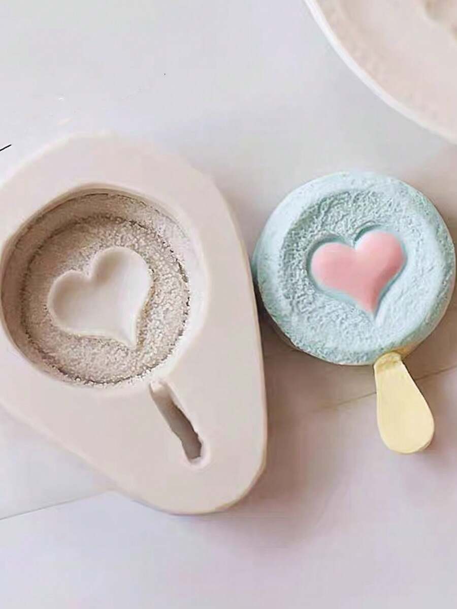 DIY Simulation Food Play Heart Shaped Ice Cream Silicone Mold, Used For ...