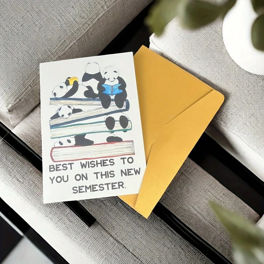 Interesting Cards With Envelopes, Inspirational Cards, Panda Reading ...